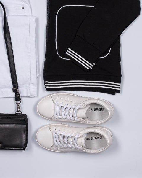 Skinside Out Queen White Lace up Sneaker – Gabriel's Fashion & Footwear ...